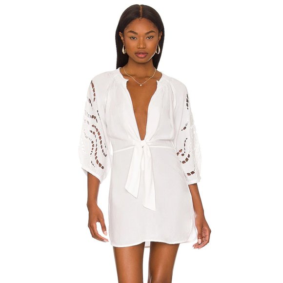 Vix | Dresses | New Vix Swimwear Alice Short Chemise In White Long ...